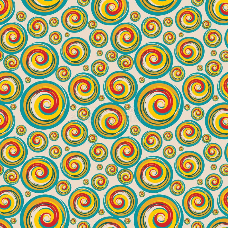 Retro Seamless Pattern With Abstract Doodle Leaves Stock Vector