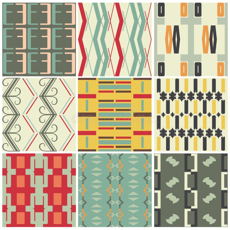 Retro seamless patterns stock illustration. Illustration of texture ...