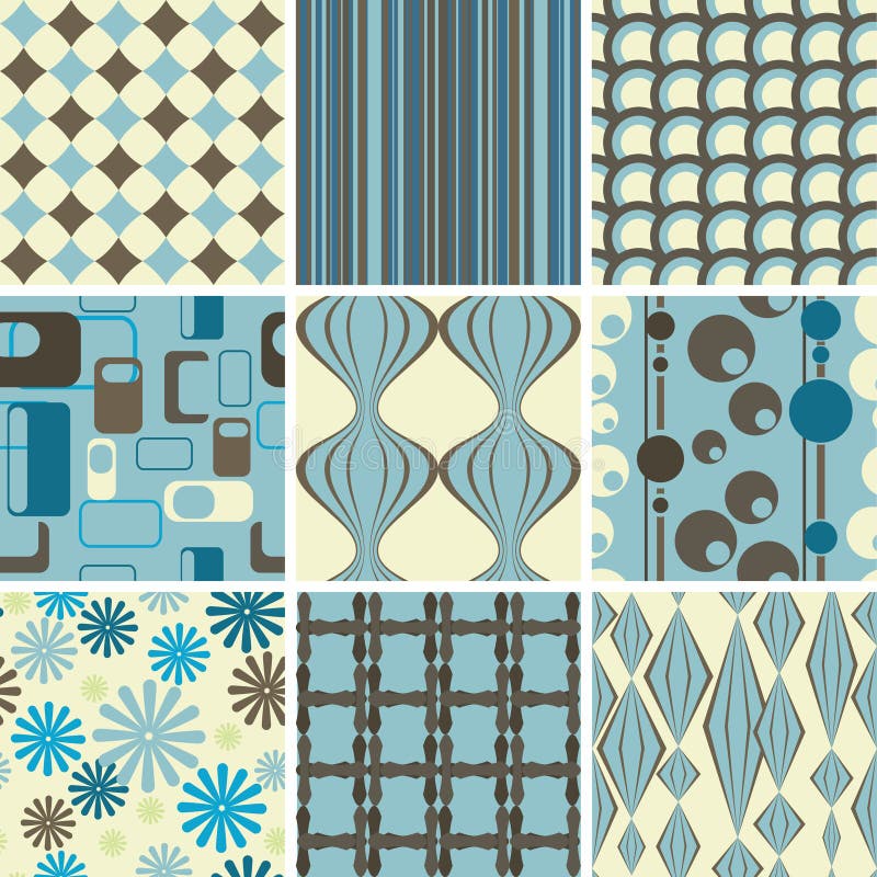 Retro Seamless Set stock vector. Illustration of earth - 11367373