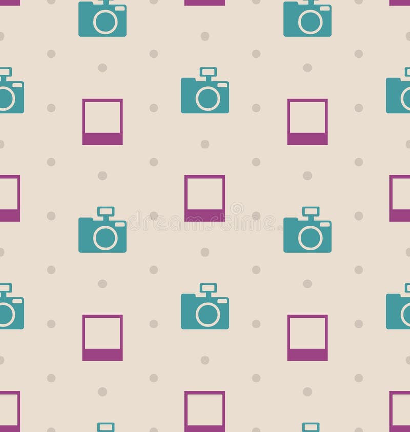 Retro Seamless Texture with Snapshots and Cameras, Vintage Stock Vector ...
