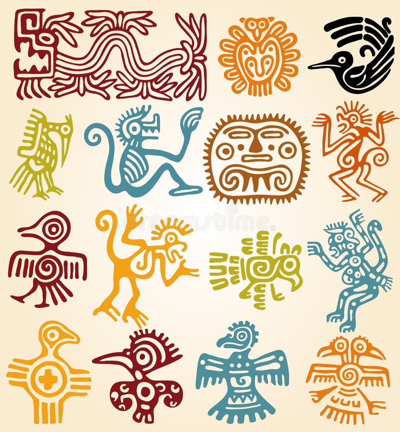 Set of Mexican Design Elements Stock Vector - Illustration of ethnic ...