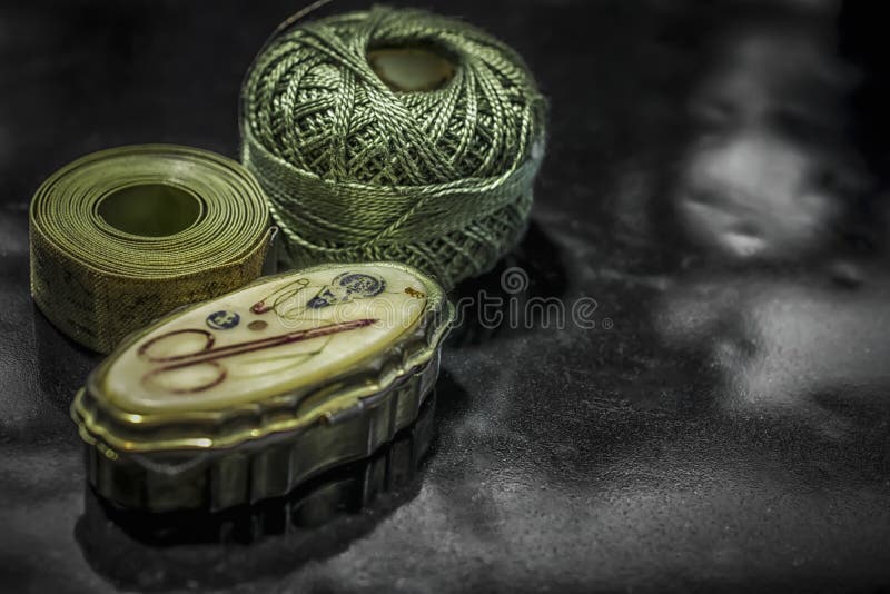 Vintage Sewing Kit stock photo. Image of tailor, fabric - 118354252