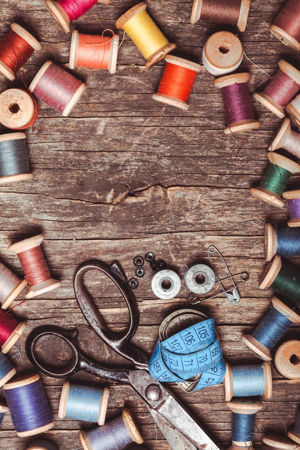 Retro sewing stock photo. Image of scissors, aged, retro - 54884514