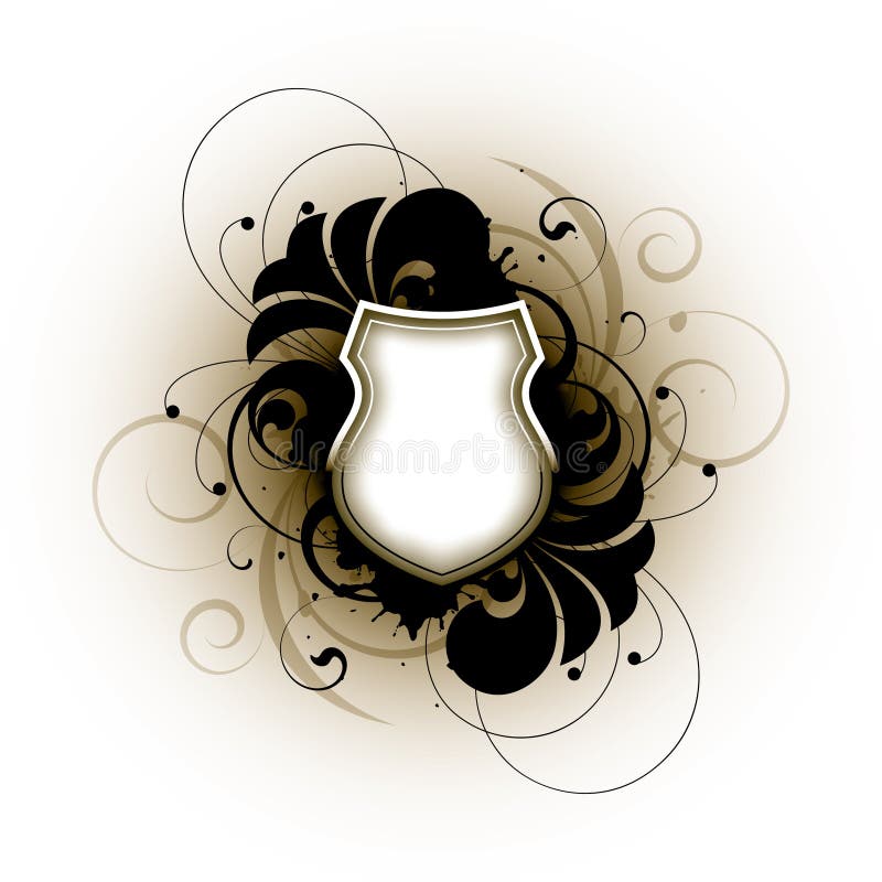 Retro Shield with Ribbon Coat and Arm Stock Vector - Illustration of ...