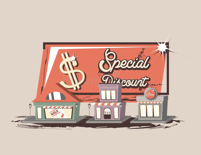 Retro shopping style stock vector. Illustration of presentation - 121898947