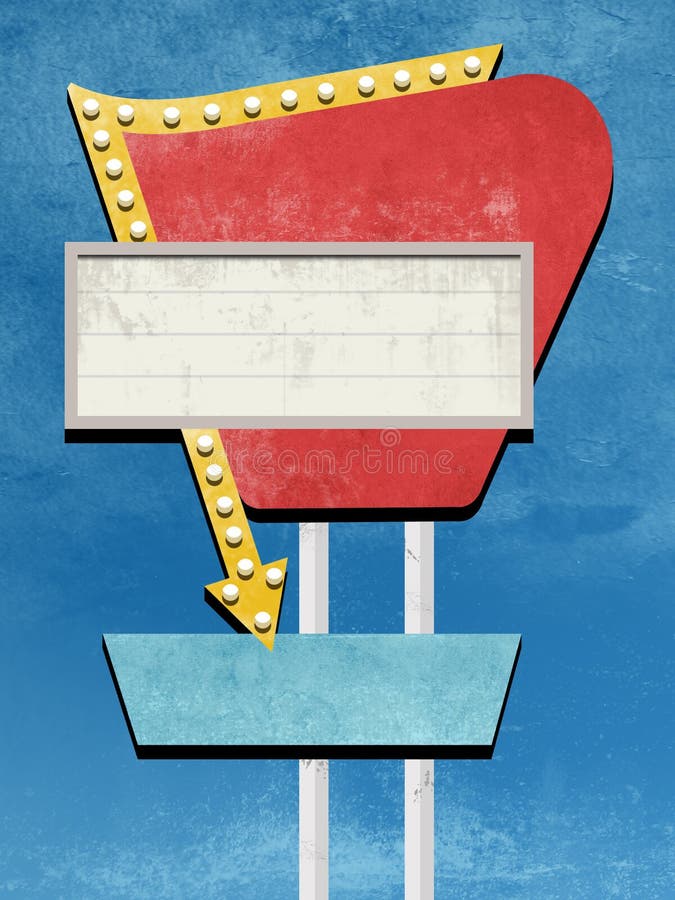 Retro roadside signs stock vector. Illustration of retro - 5267227