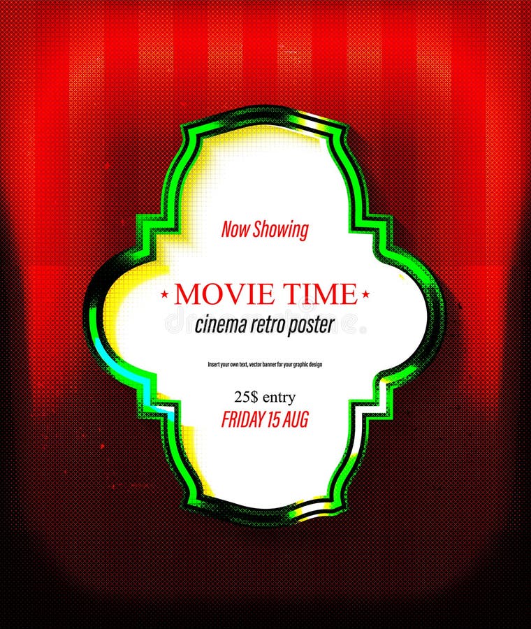 Retro Sign with Light Bulbs Stock Vector - Illustration of movie ...