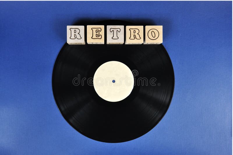 A Retro Sign and an Old Vinyl Record Stock Image - Image of classic ...