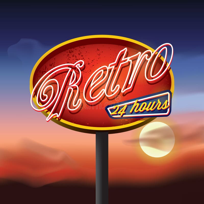 Retro Signboard. Vector Illustration Decorative Design Stock Vector ...