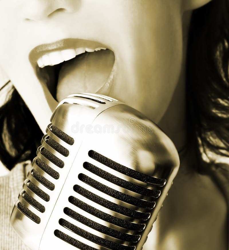 Retro Singer editorial photography. Image of mouth, brown - 1288987