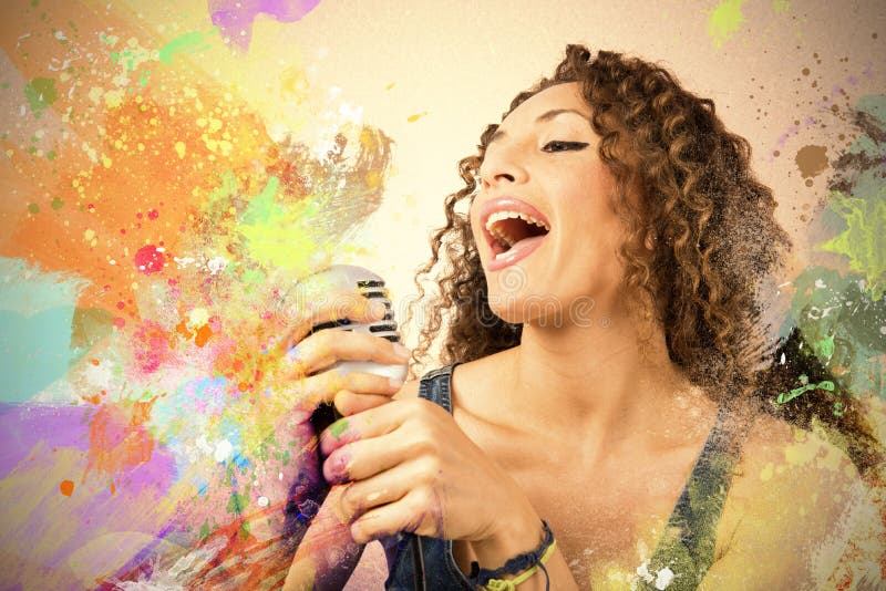 Stage and microphone stock photo. Image of spotlight - 19968432