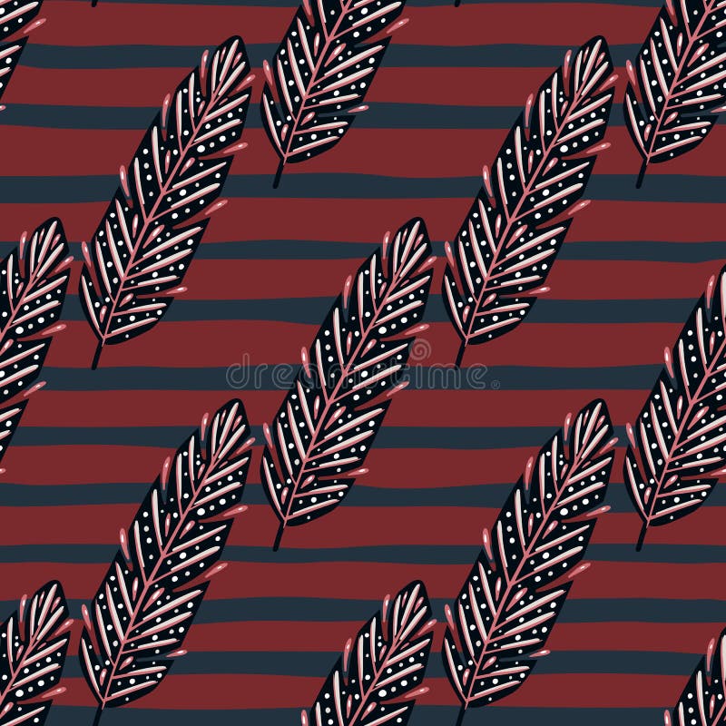 Retro Sketch Seamless Pattern with Feather Seamless Doodle Pattern ...