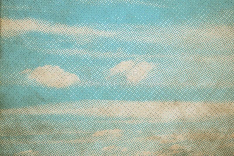 Retro Sky Pattern on Old Paper Stock Illustration - Illustration of ...