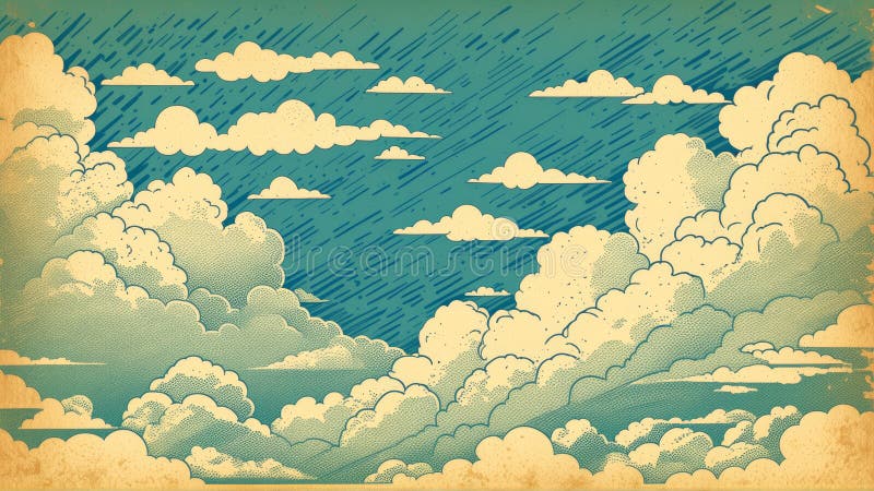 Retro Sky Pattern on Vintage Paper Texture Background Stock Photo ...