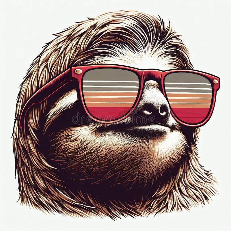 Retro sloth stock illustration. Illustration of claws - 325676712