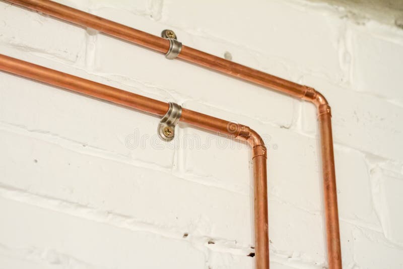 A Vintage Outlet and Electrical Wiring in a Copper Tube. Stock Image ...