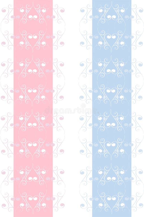 Retro Soft Blue and Pink Spiral Borders Stock Illustration ...