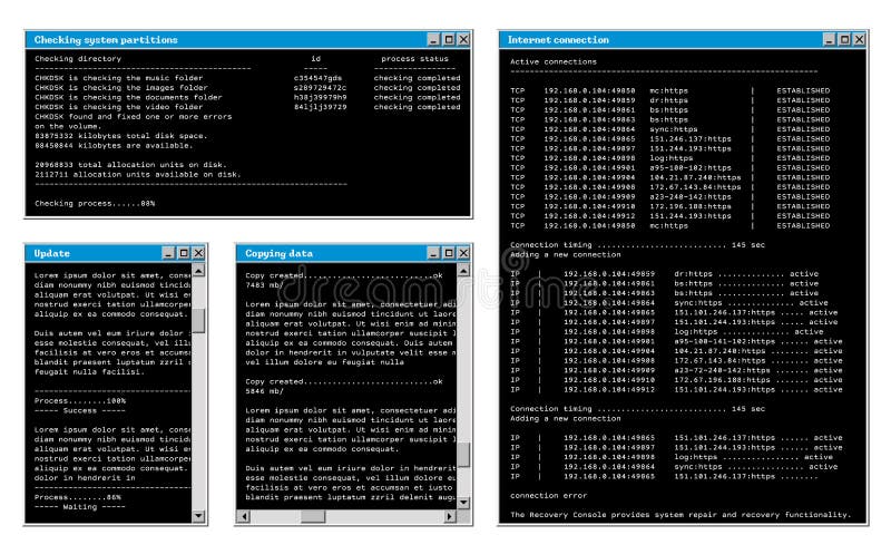 Retro Software Windows Interface, Browser Tabs Stock Vector ...