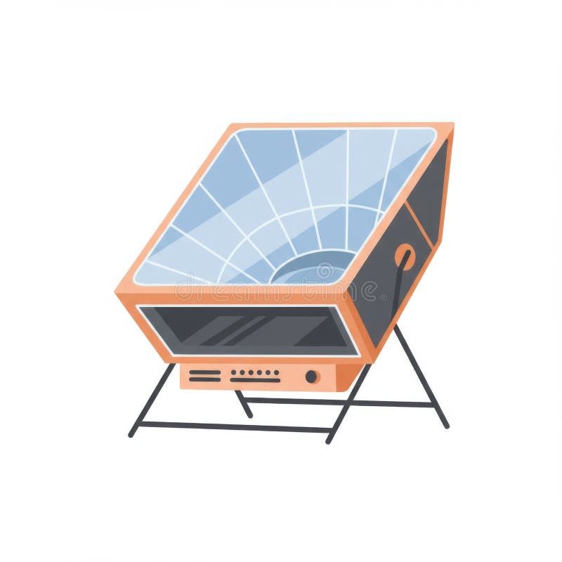 Retro Solar Panel Energy Device Illustration Stock Illustration ...