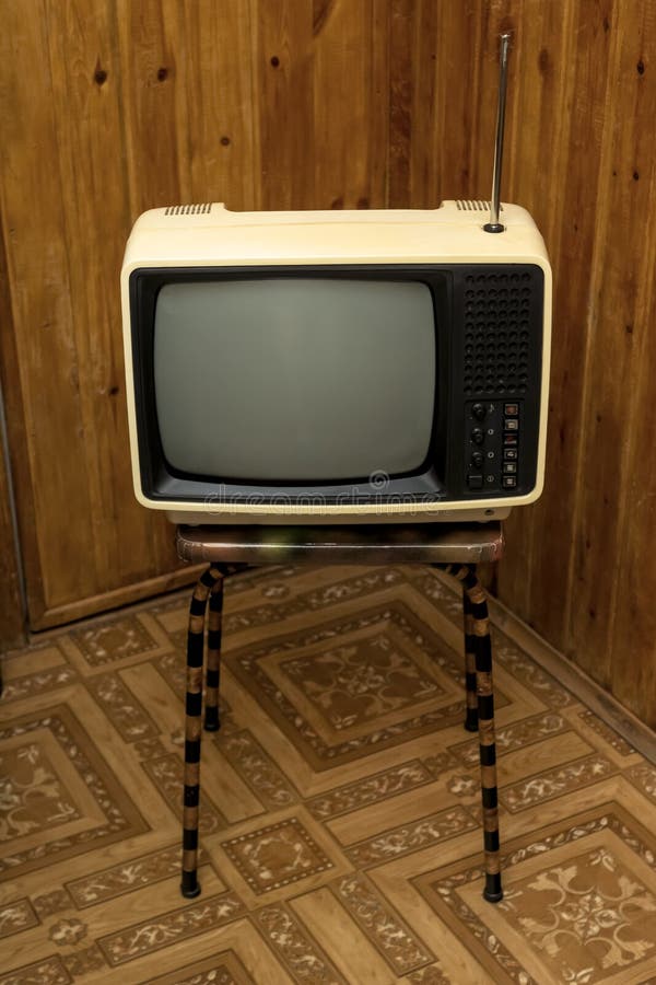 Retro Soviet Portable Analog TV Set Stock Image - Image of furniture ...