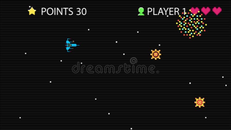 Retro Space Arcade. Video Game Animation Concept. 8-bit Retro Video ... Retro Space Arcade. Video Game Animation Concept. 8-bit Retro Video ...