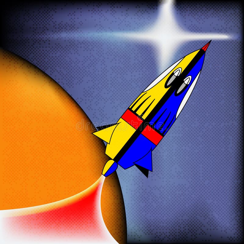Retro Space Rocket stock vector. Illustration of mission - 31185889