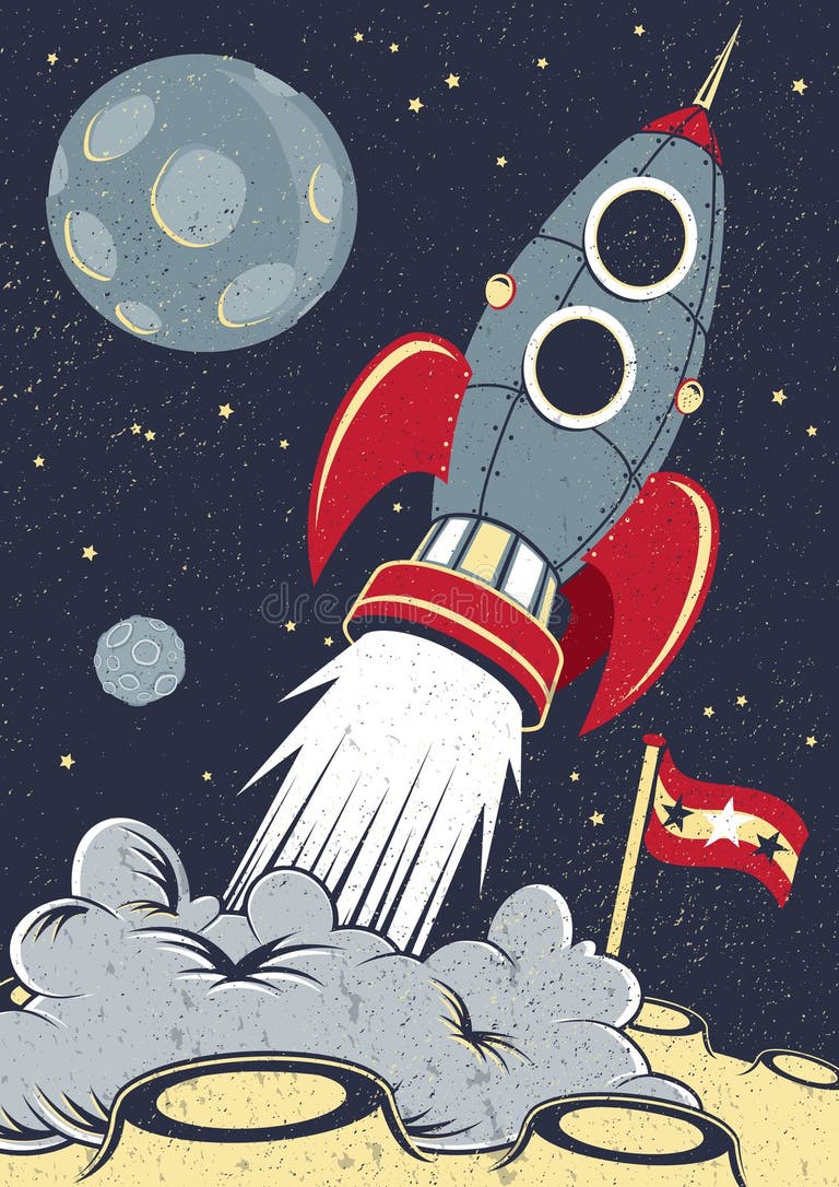 Retro Space Rocket Stock Illustrations – 20,429 Retro Space Rocket ...
