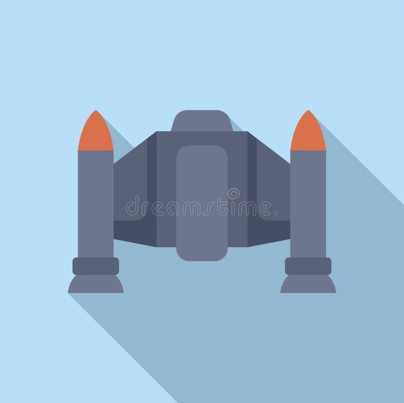 Futuristic Spaceship Floating in Space with Long Shadow Stock Vector ...