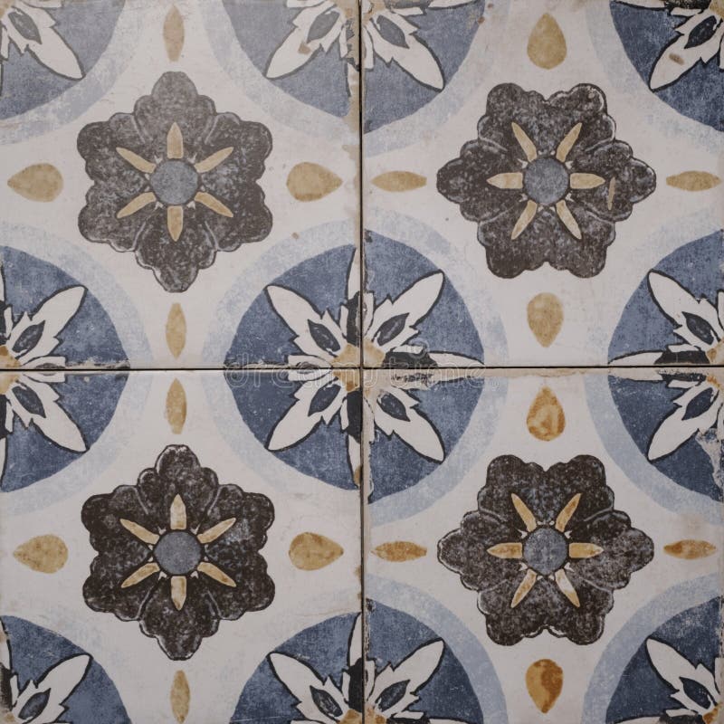 Retro Spain Kitchen Tile Design, Mosaic Retro Wall Tile Stock Image ...