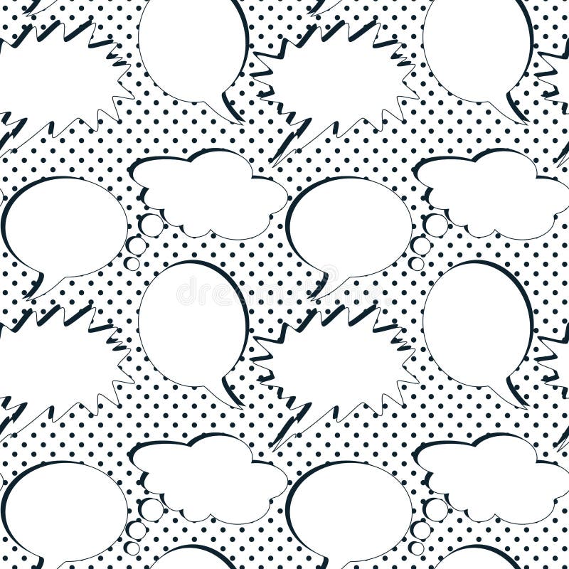 Seamless Pattern with Speech Bubbles Stock Vector - Illustration of ...