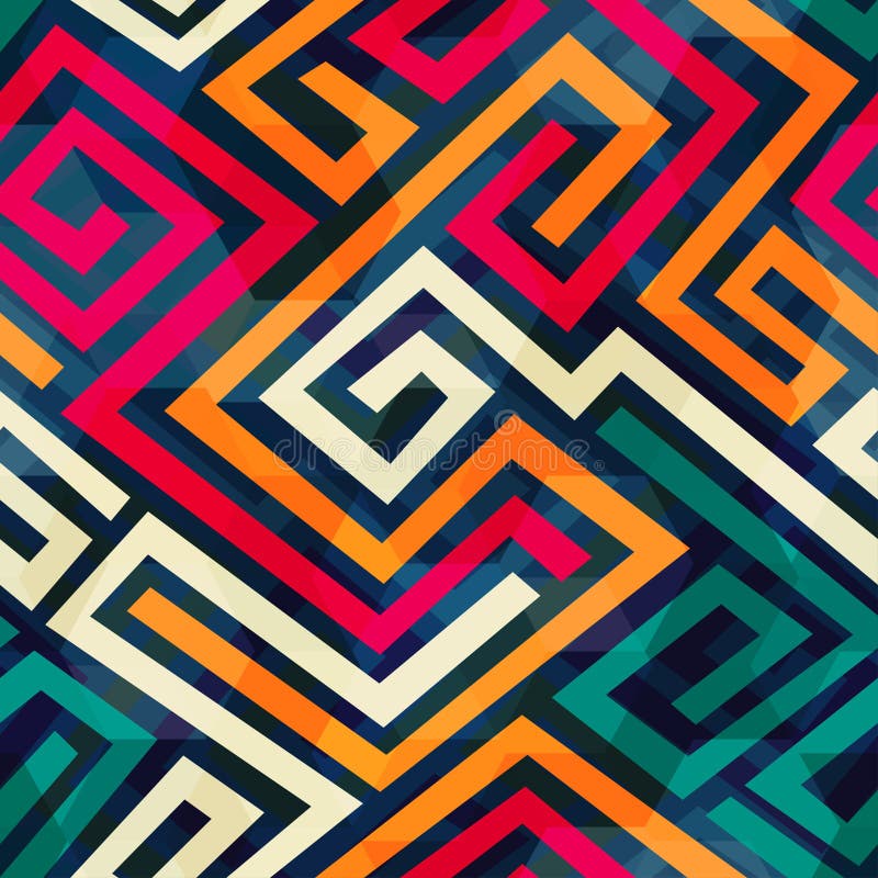 Retro Spiral Seamless Pattern Stock Vector - Illustration of graphic ...