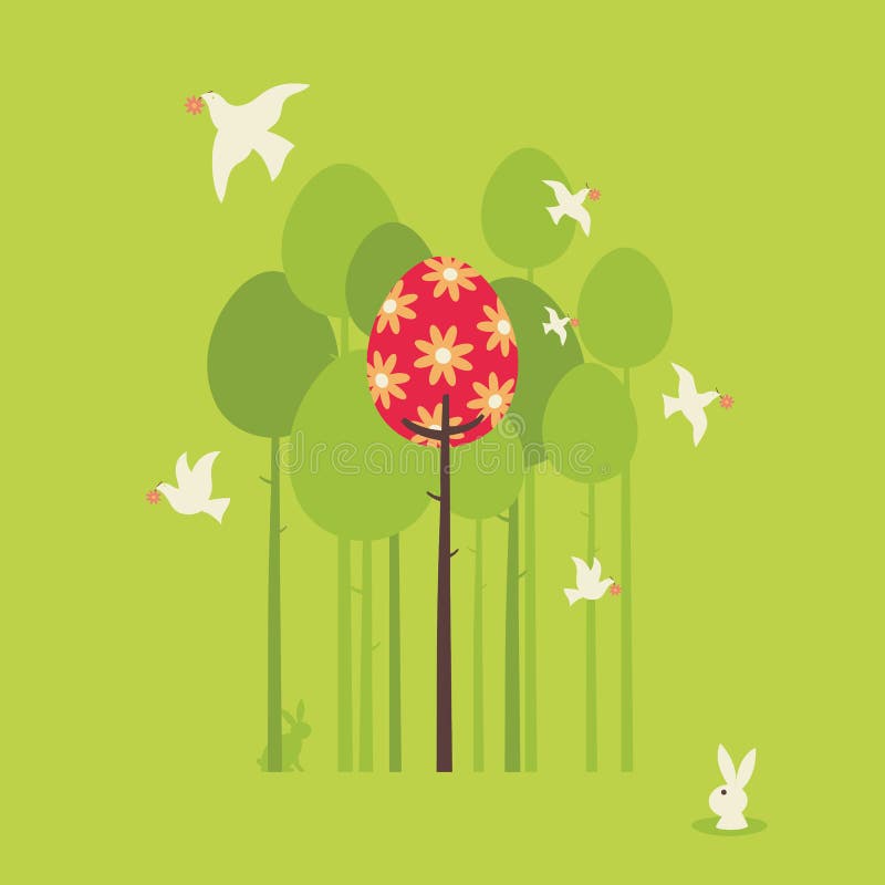 Retro Trees stock illustration. Illustration of leaf - 18925379