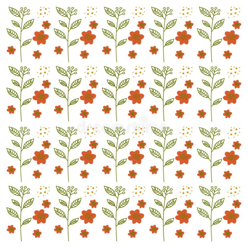 Retro Spring Flowers Texture, Background, Pattern Stock Vector ...