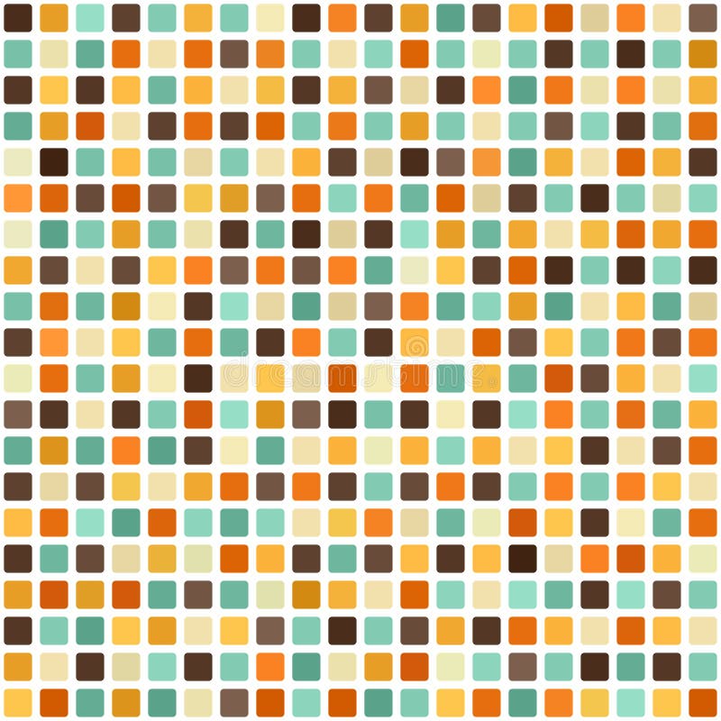 Retro Square Pattern. Seamless Vector Stock Vector - Illustration of ...