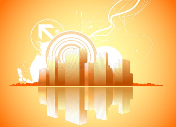 Retro stadsvector vector illustratie. Illustration of perspectieven - 9878399