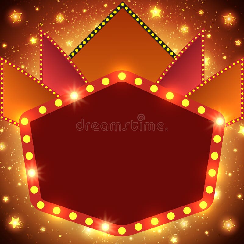 Retro Stage Shining Banner Background Stock Illustration - Illustration ...