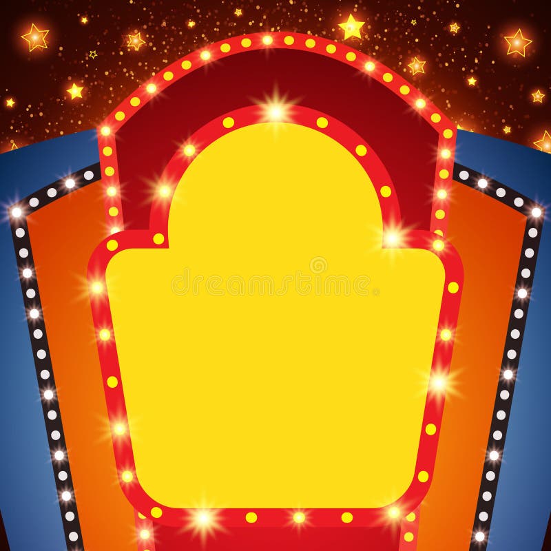 Retro Stage Shining Banner Background Stock Illustration - Illustration ...