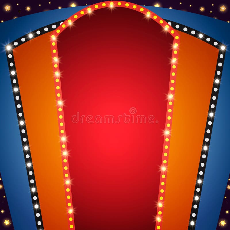 Retro Stage Shining Banner Background Stock Illustration - Illustration ...