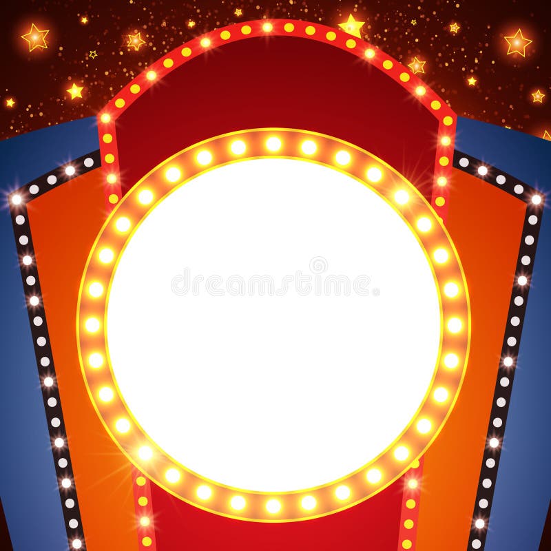 Retro Stage Shining Banner Background Stock Illustration - Illustration ...