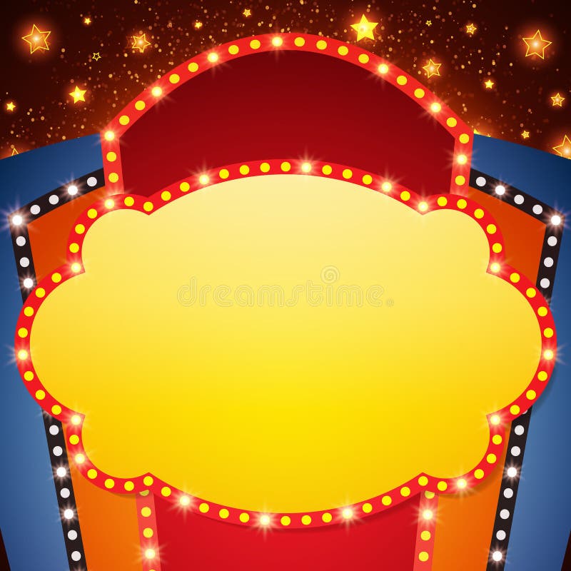 Retro Stage Shining Banner Background Stock Illustration - Illustration ...