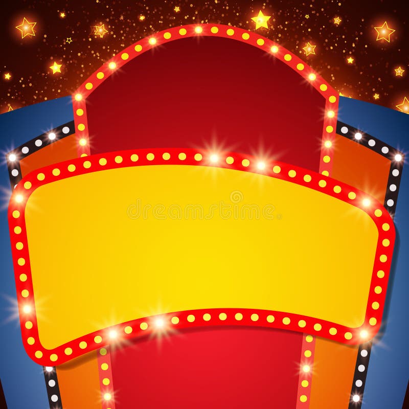 Retro Stage Shining Banner Background Stock Image - Image of effect ...
