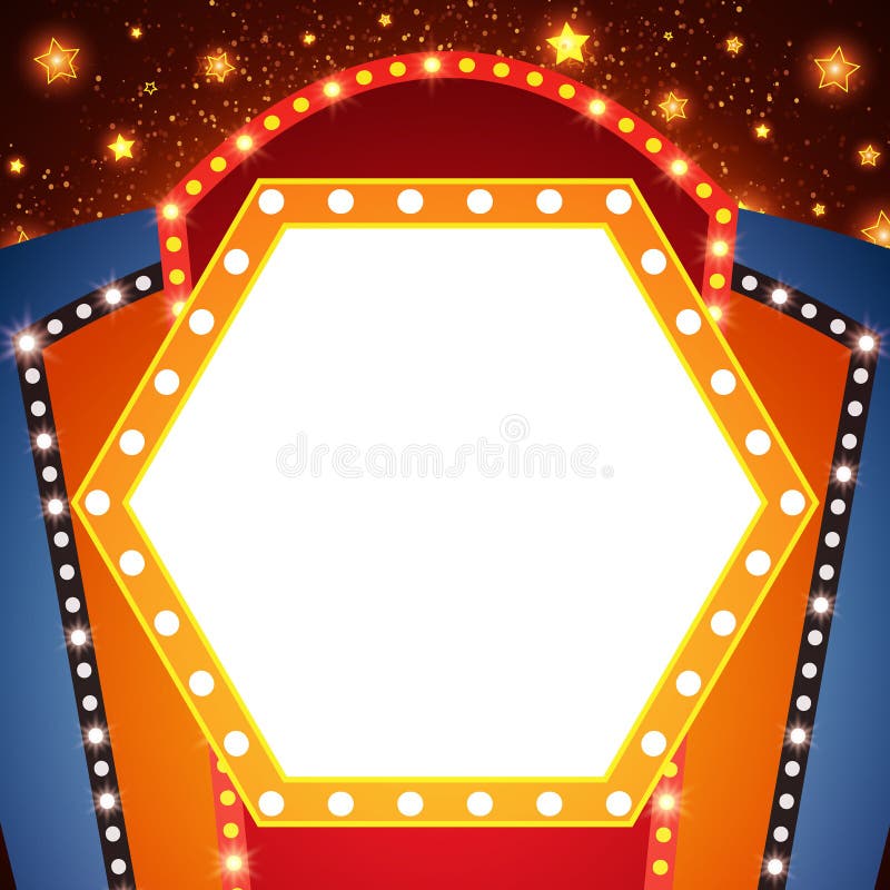 Retro Stage Shining Banner Background Stock Illustration - Illustration ...