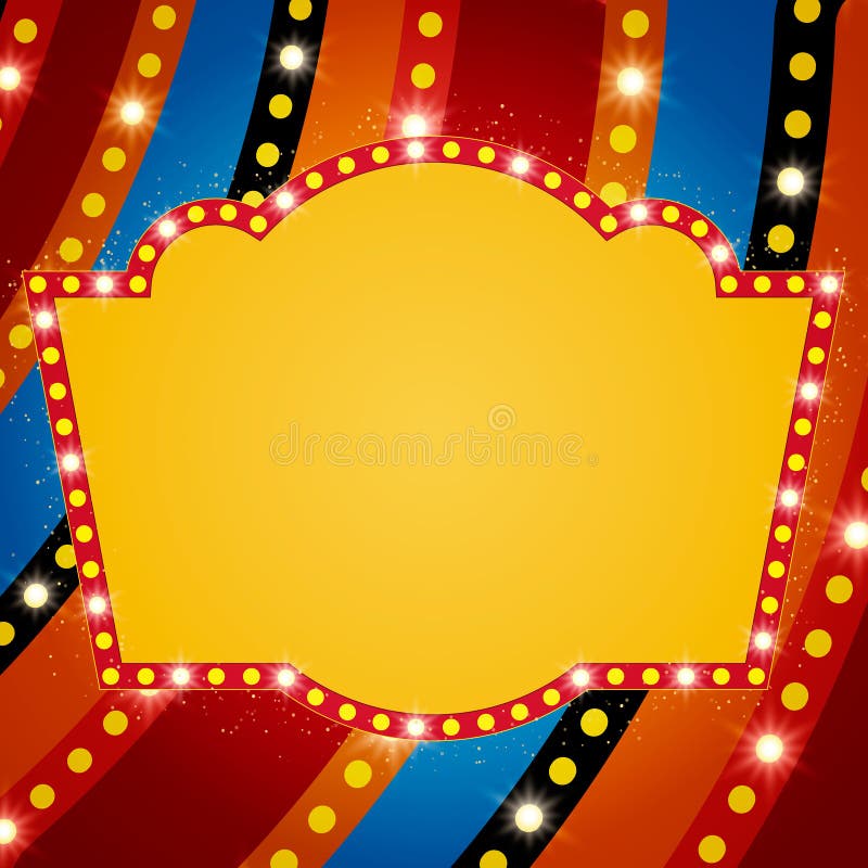 Retro Stage Shining Banner Background Stock Illustration - Illustration ...