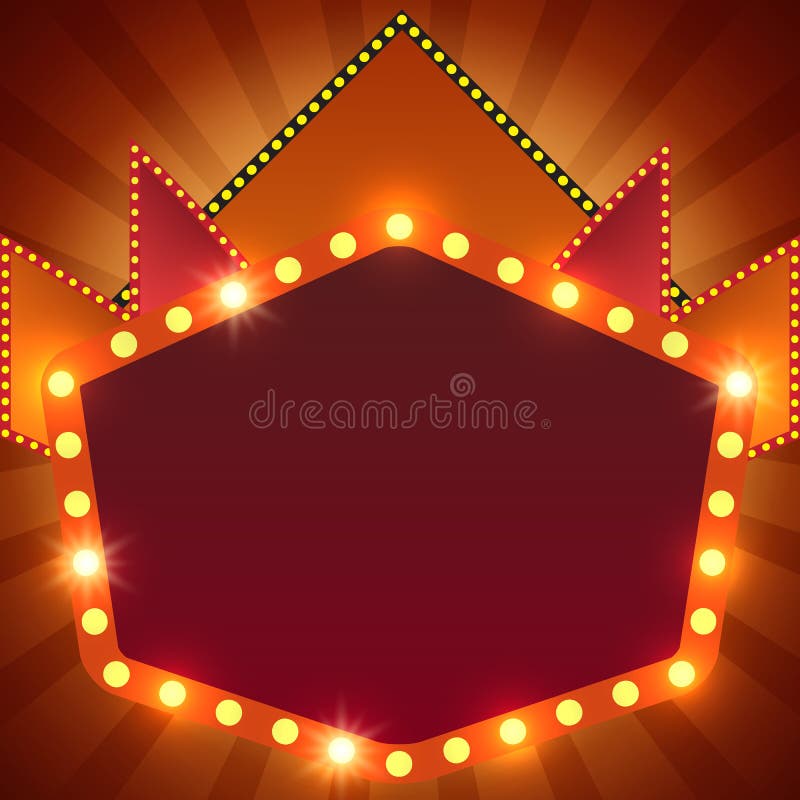 Retro Stage Shining Banner Background Stock Illustration - Illustration ...