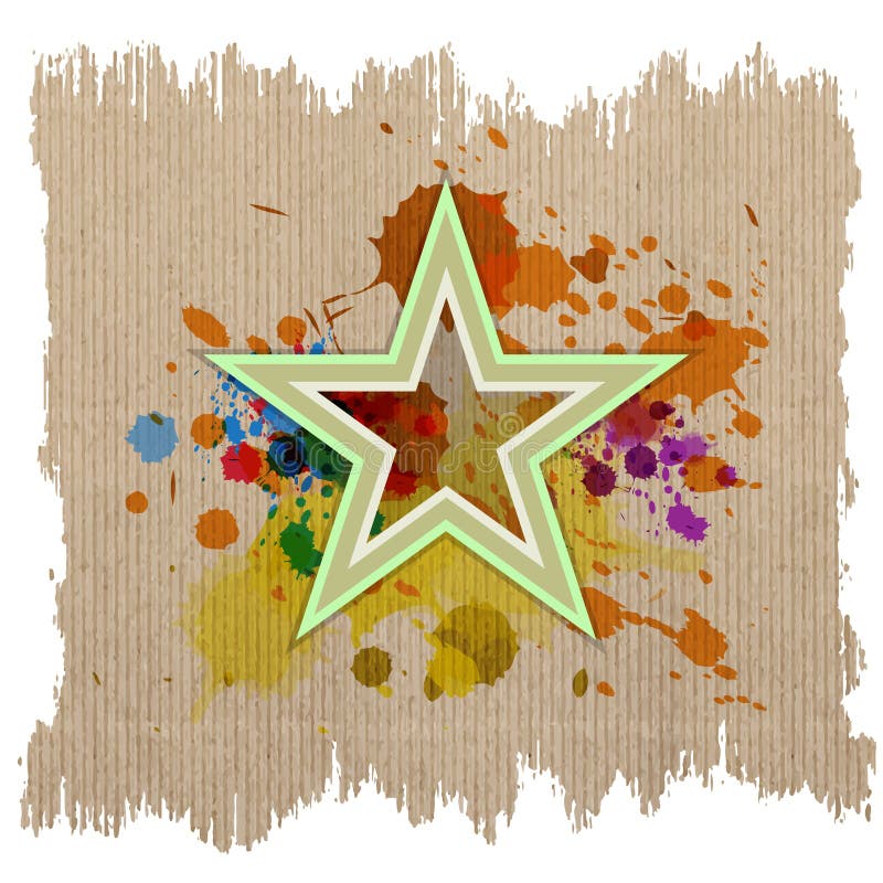 Retro star with ink splash stock vector. Illustration of frame - 27962184