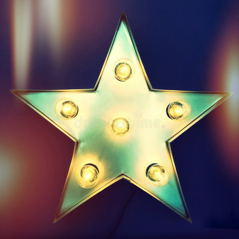 Retro Star with Light Bulbs Stock Photo - Image of fashioned, antique ...