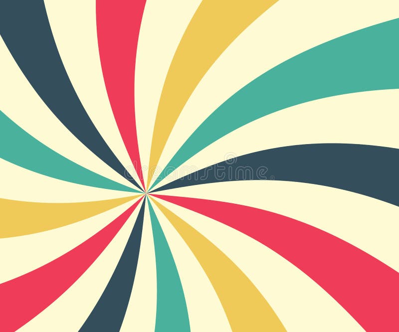 Retro Star Shaped Vector Background Radial Swirled Vintage Starburst ...