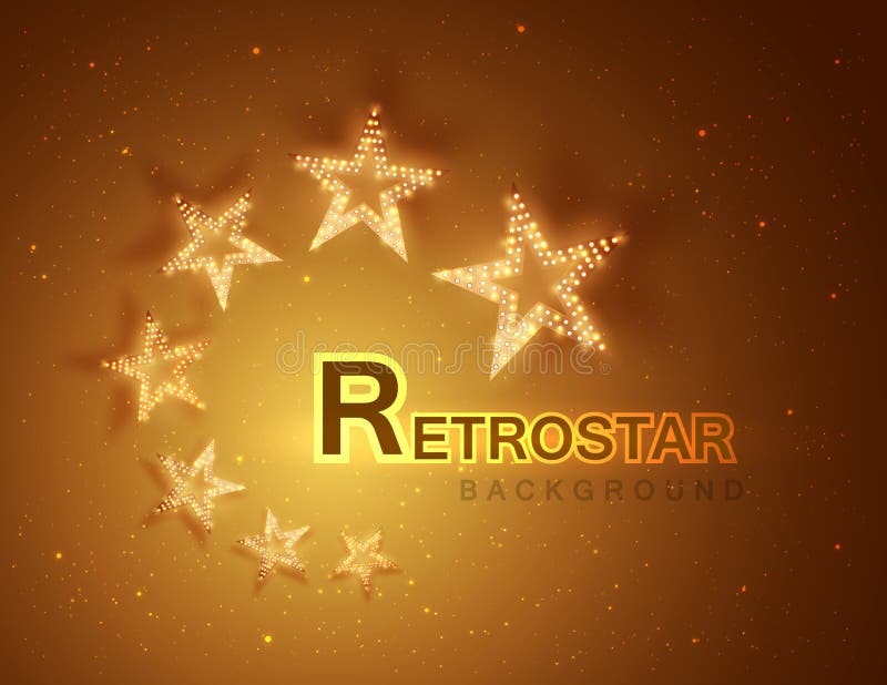 Retro Stars Abstract Background for Your Design, Light and Shining ...