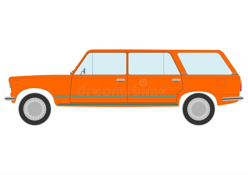 Retro station wagon car. stock vector. Illustration of driving - 30564570