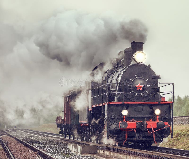 Retro steam freight train stock image. Image of departure - 185584005